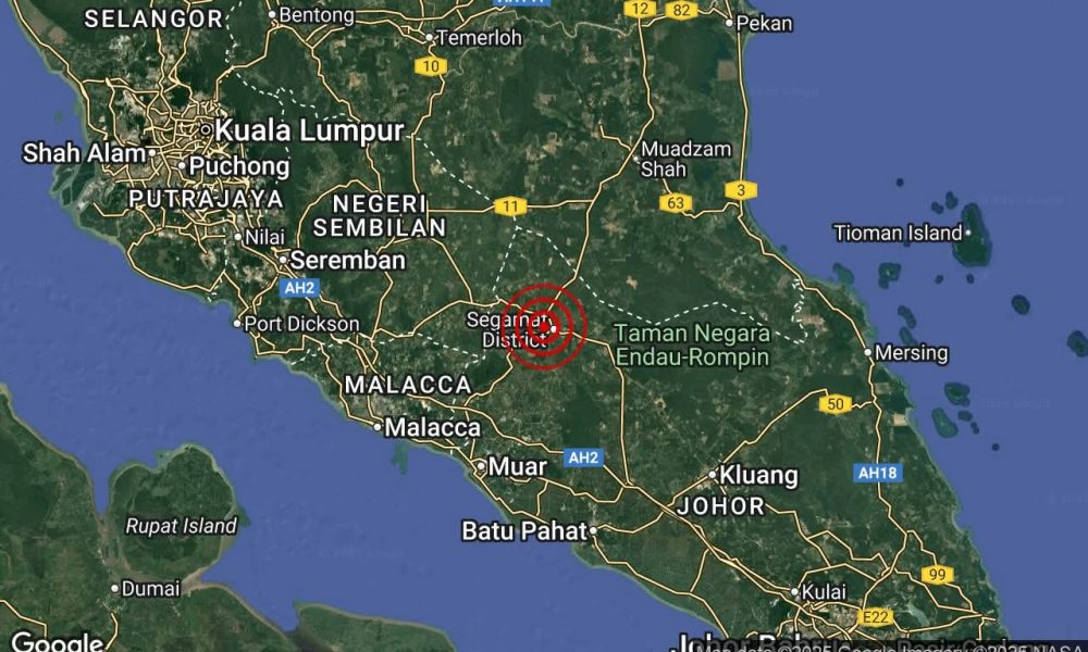 Gempa bumi lemah melanda Segamat lagi, gegaran kali kelima dalam lapan hari